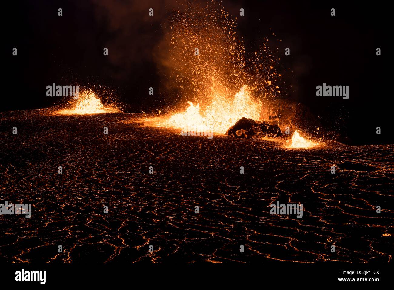 Meradalir Eruption of Fagradalsfjall Volcano in Iceland 2022 Stock ...