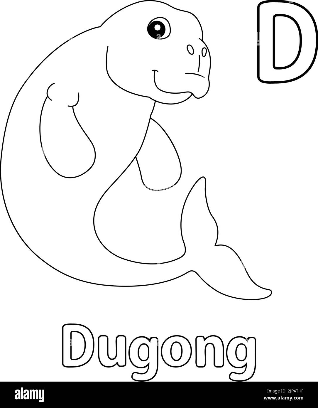 Dugong Alphabet ABC Coloring Page D Stock Vector Image & Art - Alamy