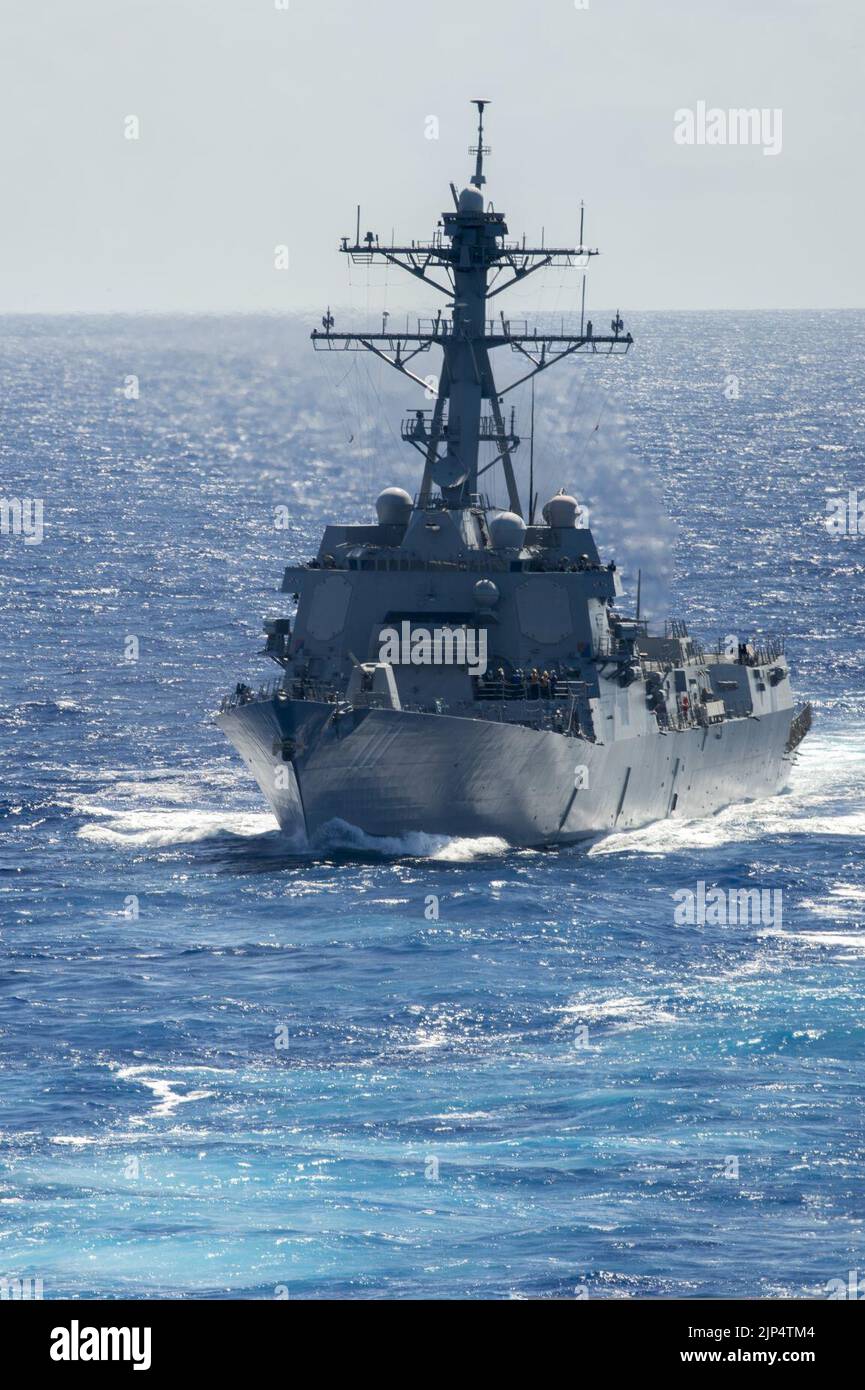 The guided missile destroyer USS Spruance (DDG 111) prepares to pull ...