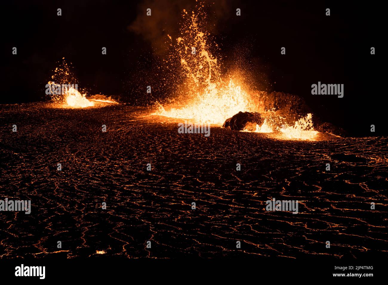 Meradalir Eruption of Fagradalsfjall Volcano in Iceland 2022 Stock ...