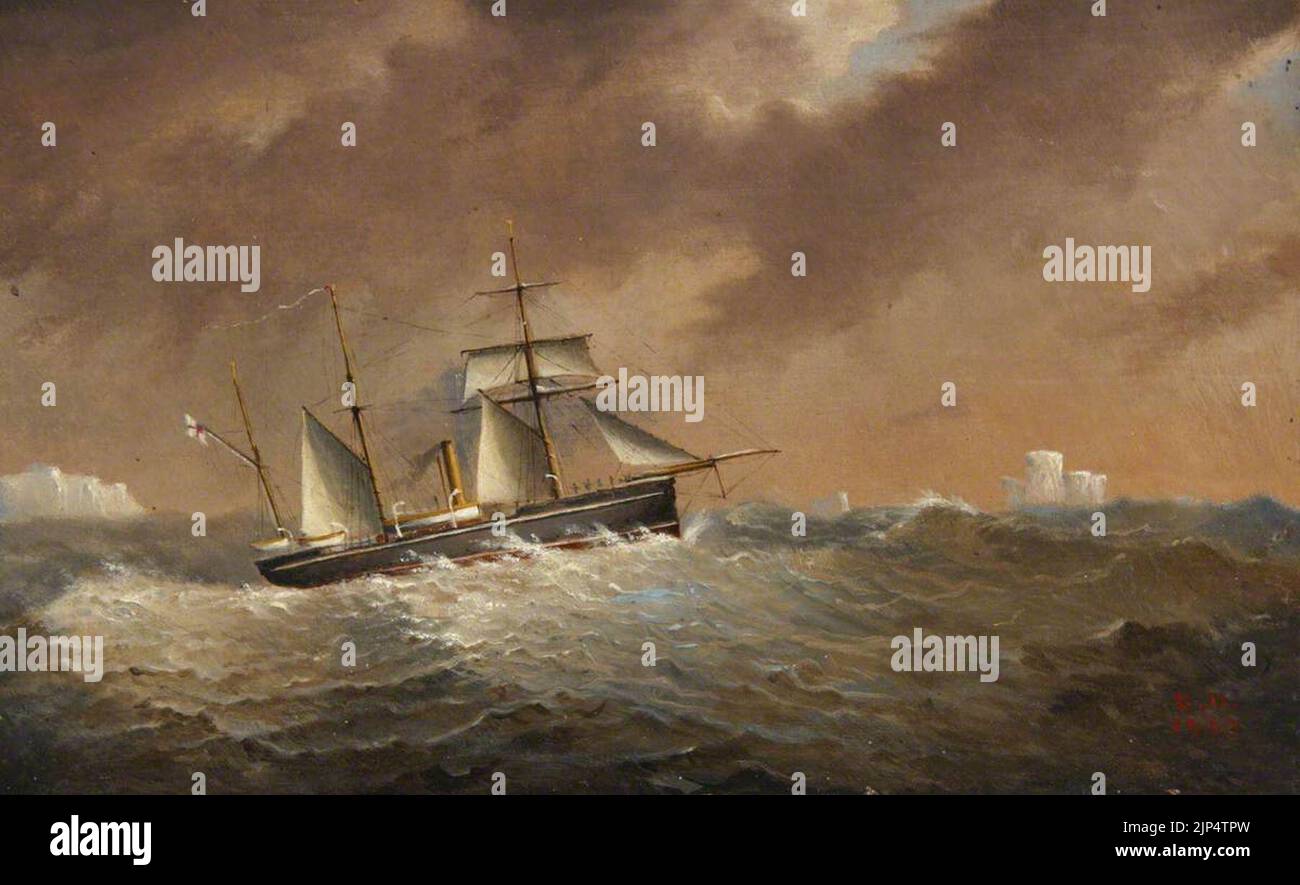 The gunboat HMS Goldfinch, by Bloomfield Douglas BHC3373 Stock Photo ...