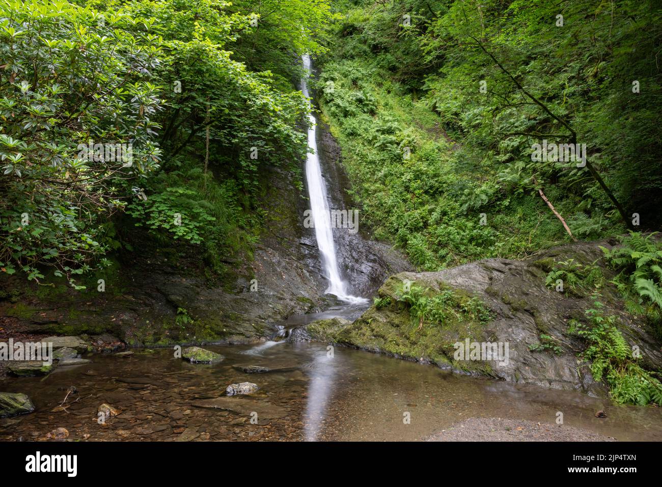 Long exposure of the White Lady waterfall on the river Lyd at Lyford ...