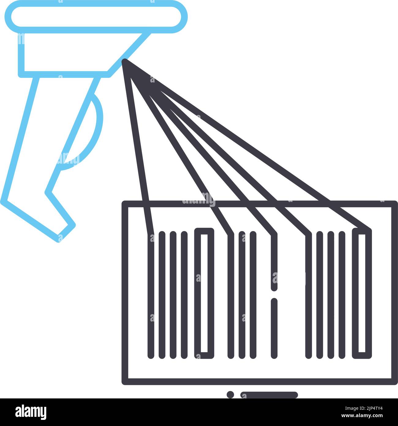 barcode scanner line icon, outline symbol, vector illustration, concept ... barcode scanner line icon, outline symbol, vector illustration, concept ...
