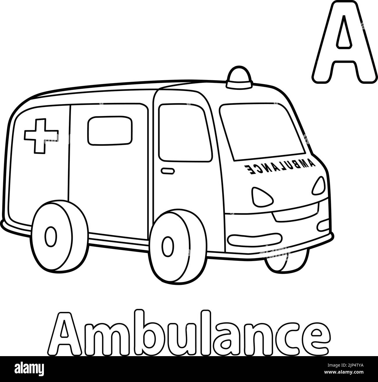 Ambulance Alphabet ABC Coloring Page A Stock Vector Image & Art - Alamy