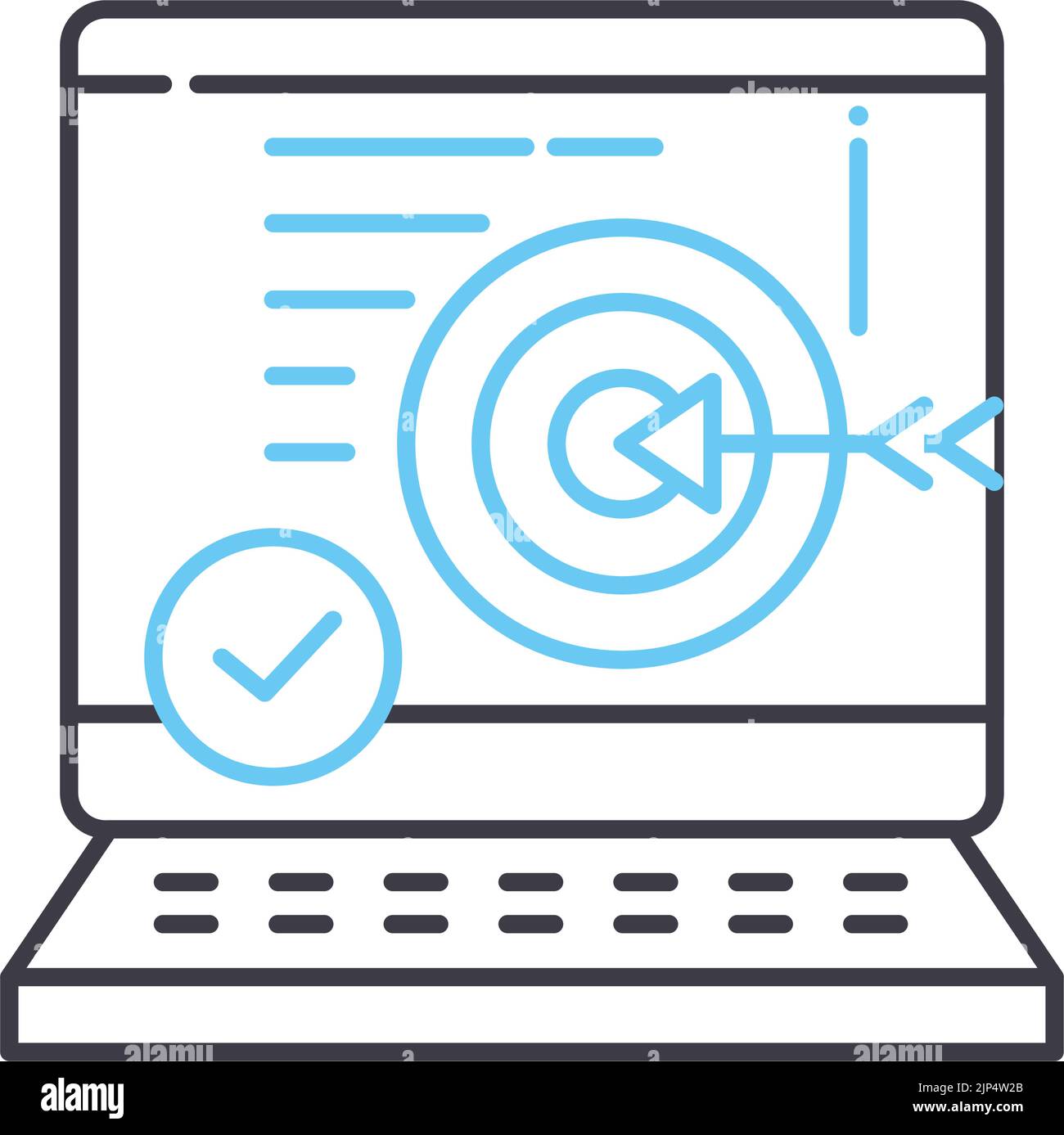 business accuracy line icon, outline symbol, vector illustration ...