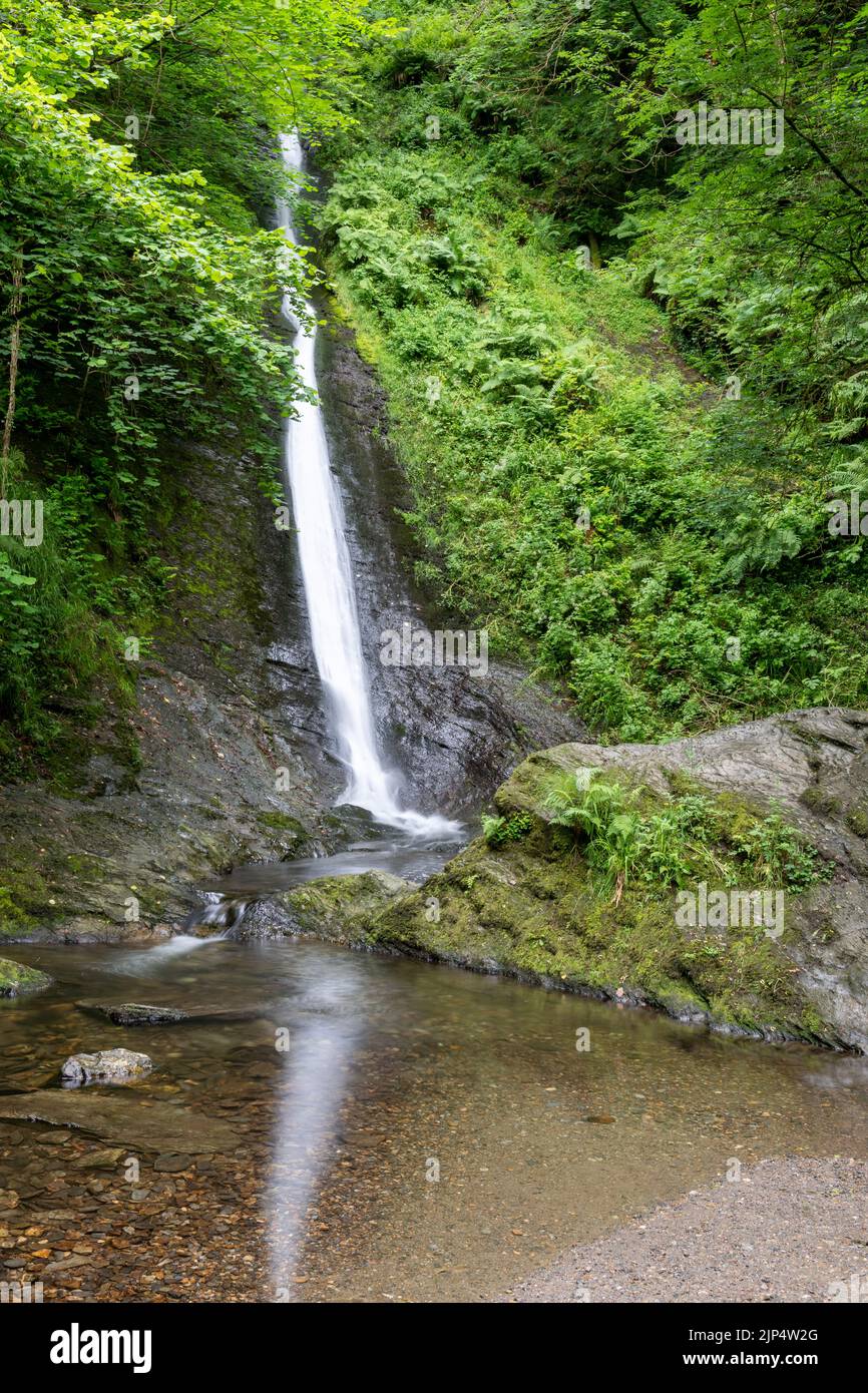 Long exposure of the White Lady waterfall on the river Lyd at Lyford ...