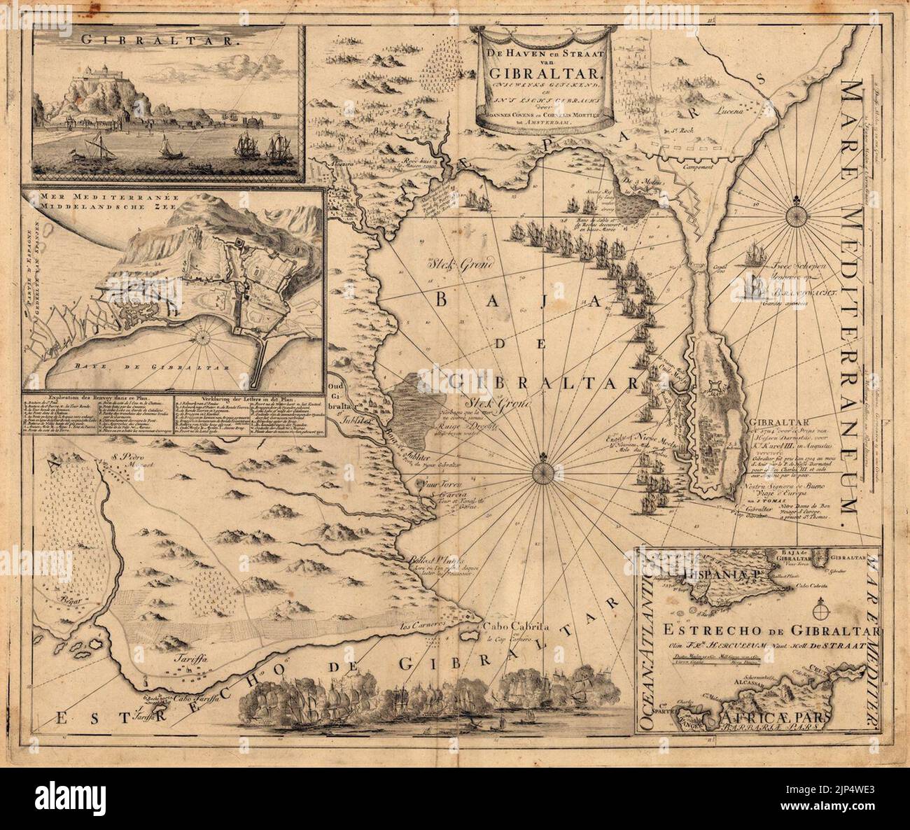 The Harbor and Strait of Gibraltar - Johannes Covens en Cornelis ...