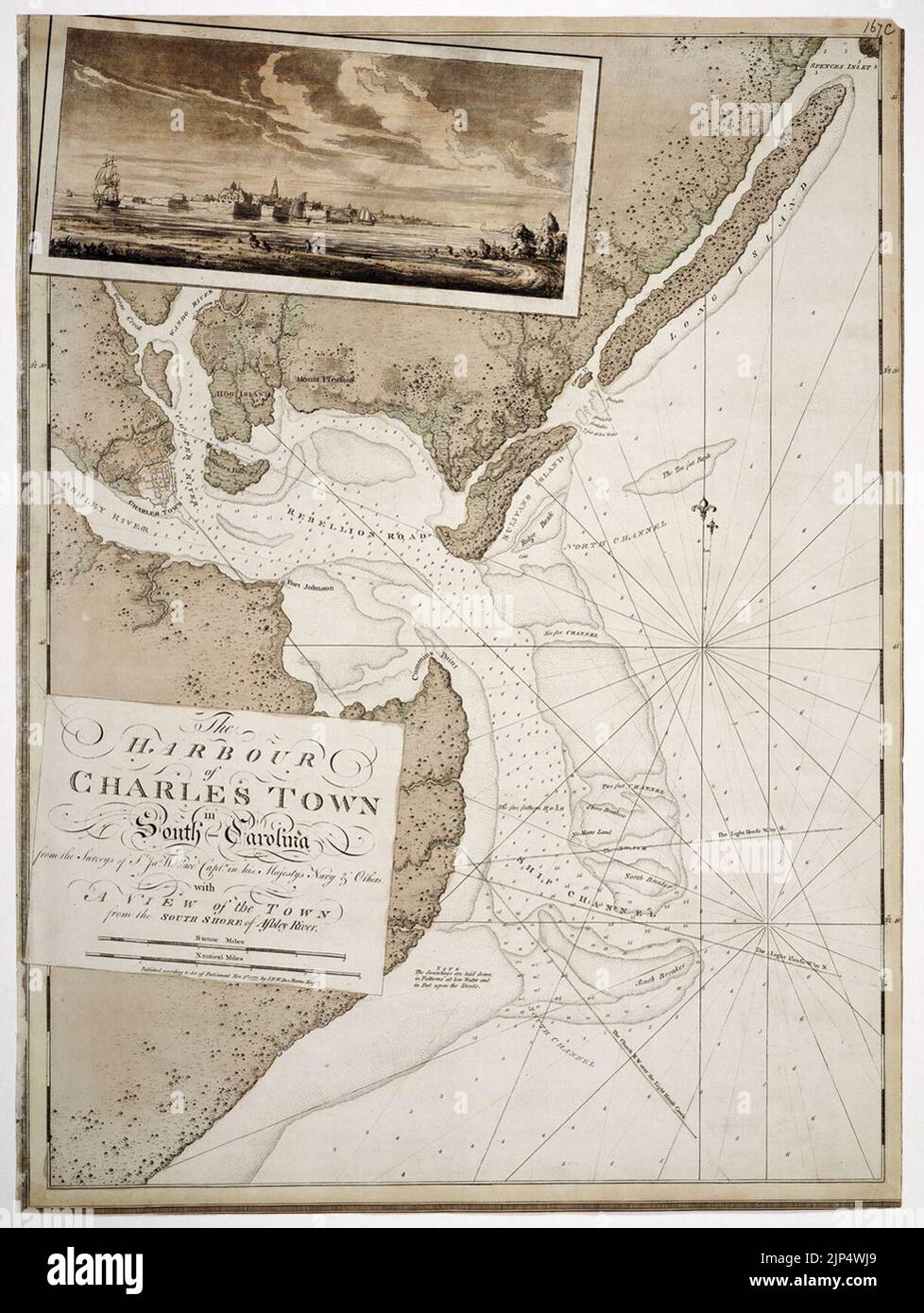 The harbour of Charles Town in South Carolina from the surveys of Sr. Jas. Wallace Captn. in His ...