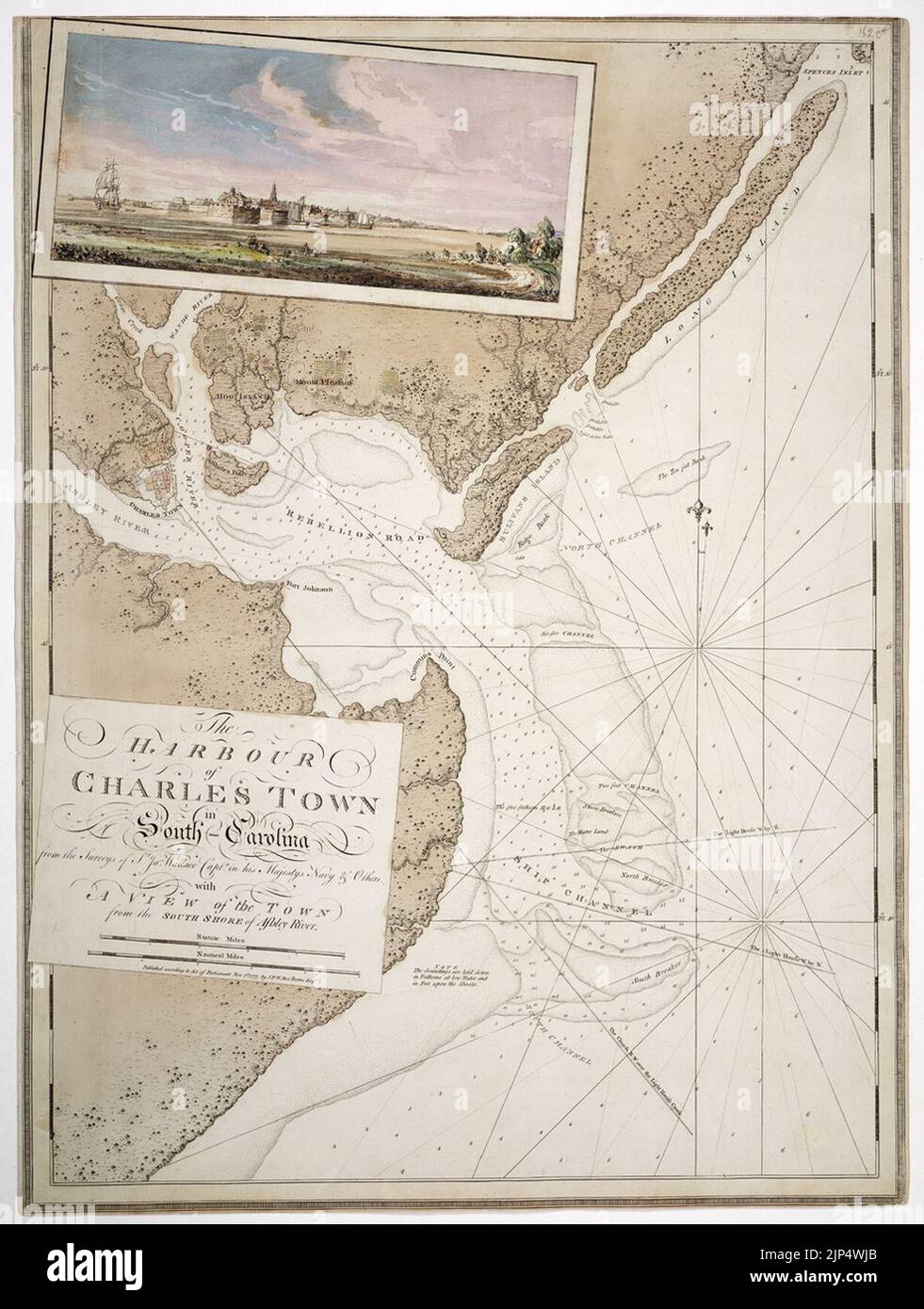 The harbour of Charles Town in South Carolina from the surveys of Sr ...