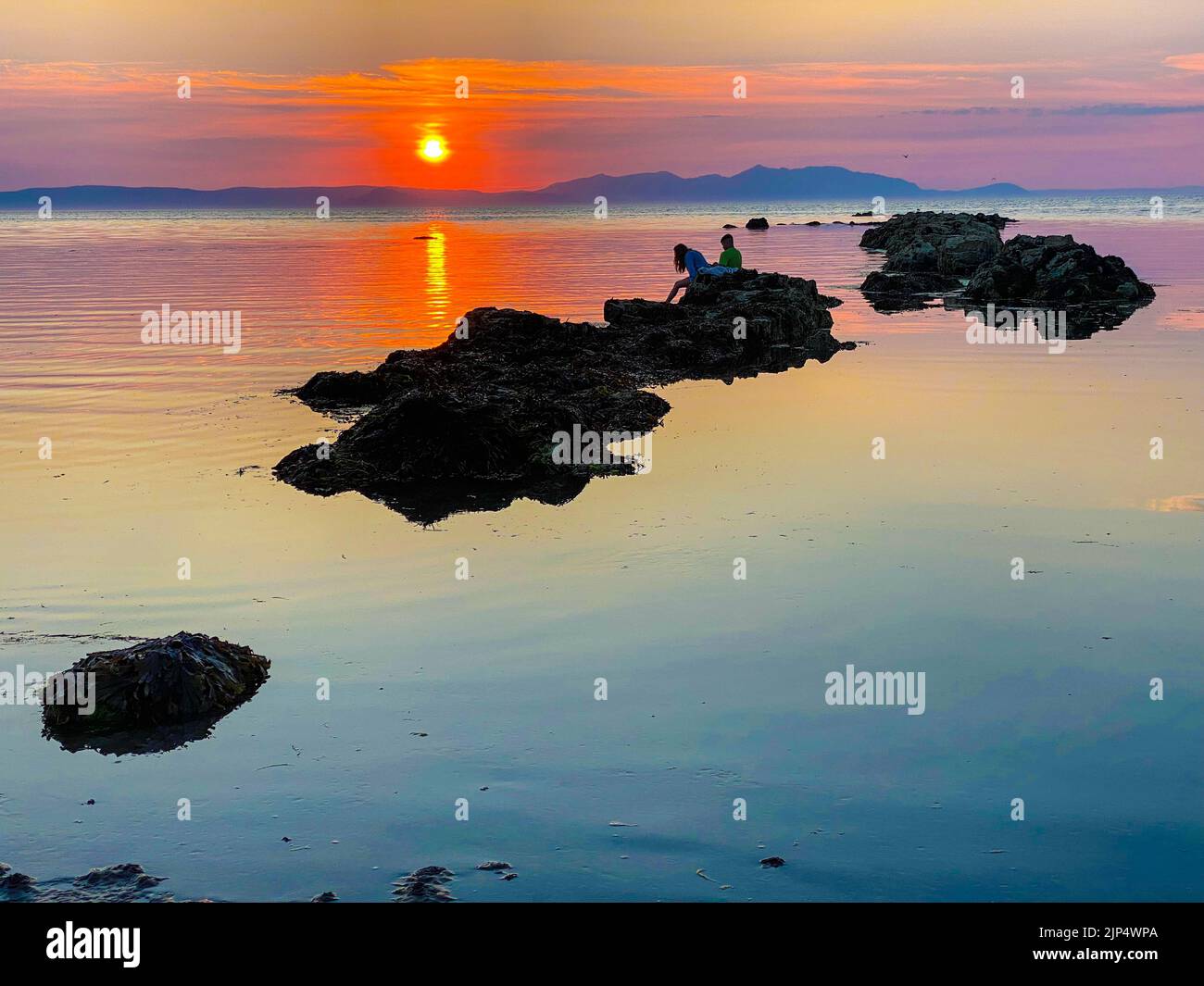 craig tara beach ayrshire looking over to arran scotland Stock Photo ...