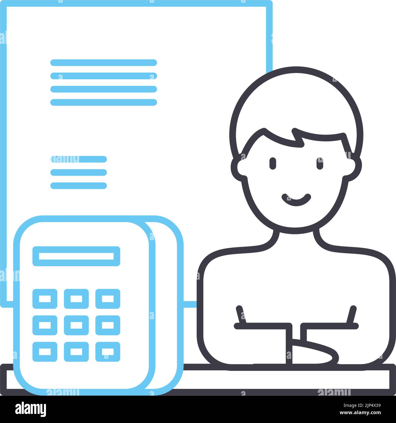 bookkeeper line icon, outline symbol, vector illustration, concept sign ...