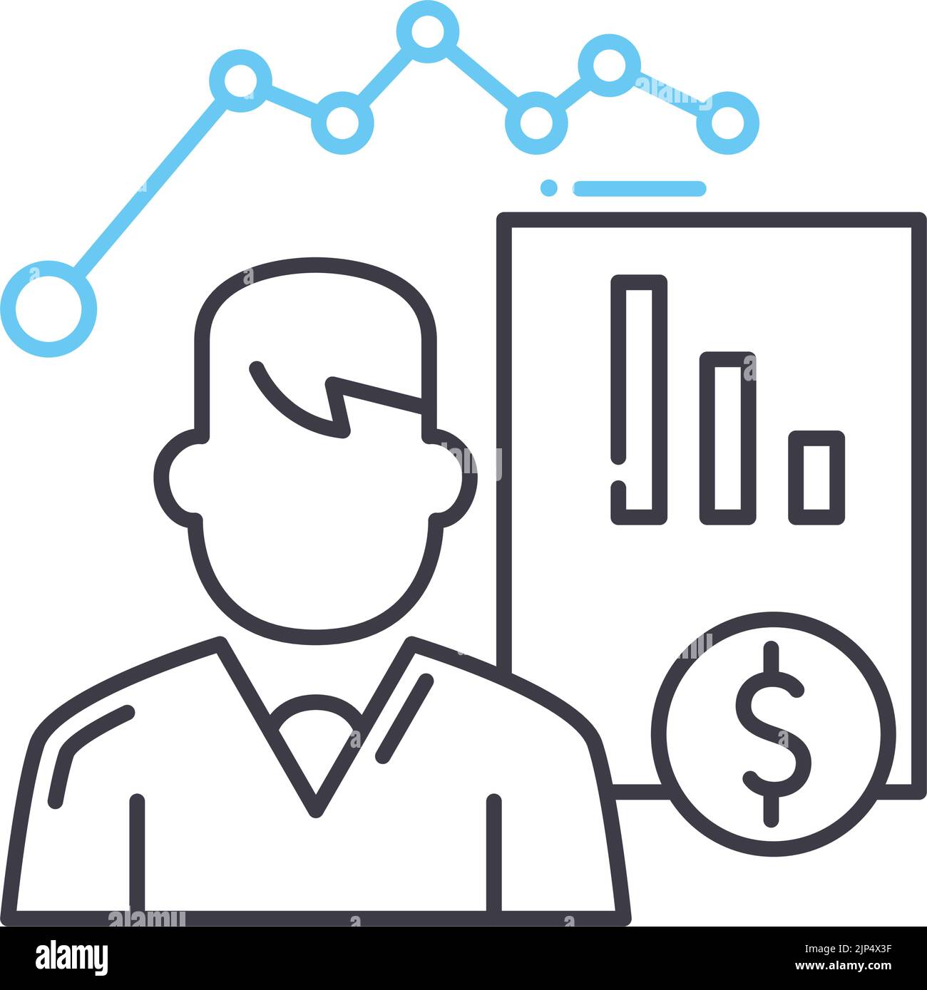 analyst line icon, outline symbol, vector illustration, concept sign ... analyst line icon, outline symbol, vector illustration, concept sign ...