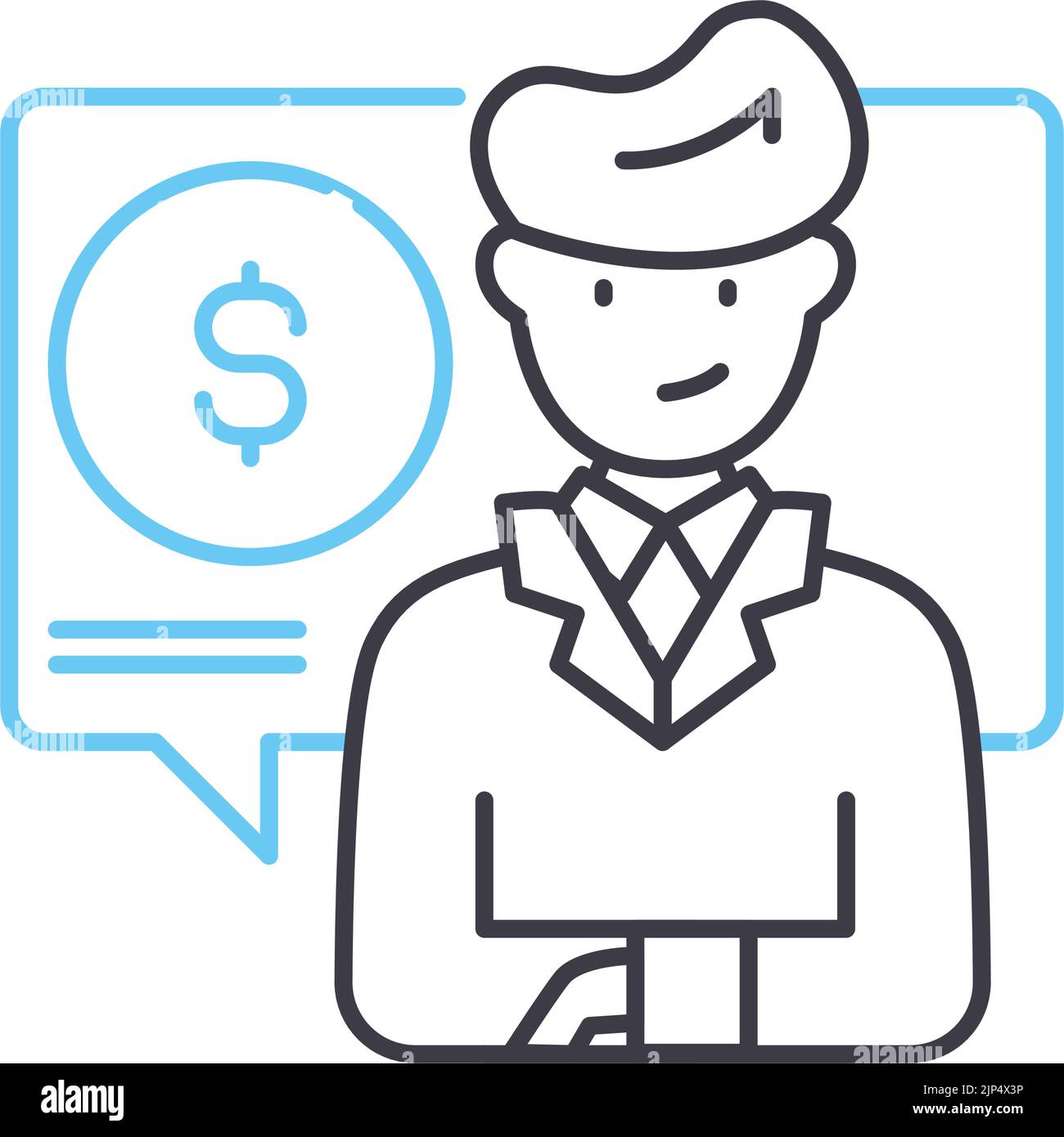 accounting coach line icon, outline symbol, vector illustration ...