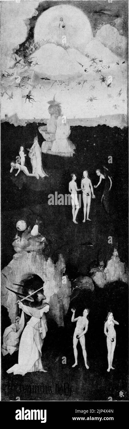 The Haywain Triptych, Escorial, inner left wing (Vermeylen 1939 Stock Photo - Alamy