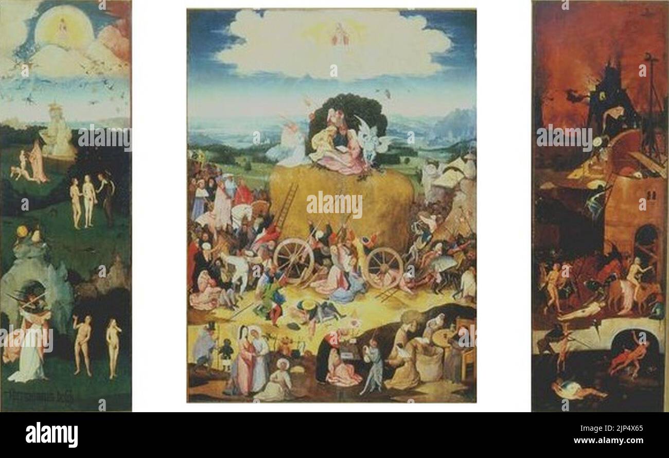 The Haywain Triptych after Jheronimus Bosch El Escorial Stock Photo - Alamy