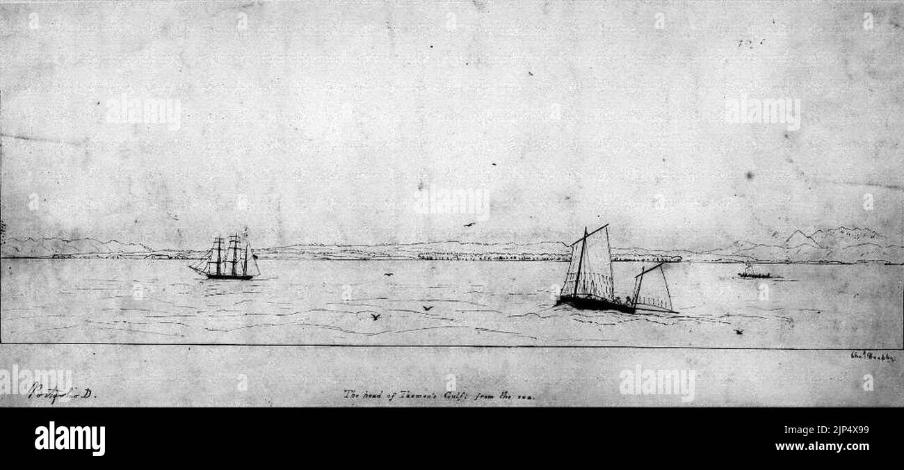 The head of Tasman's Gulf; from the sea. no. 3 B-043-012 Stock Photo ...