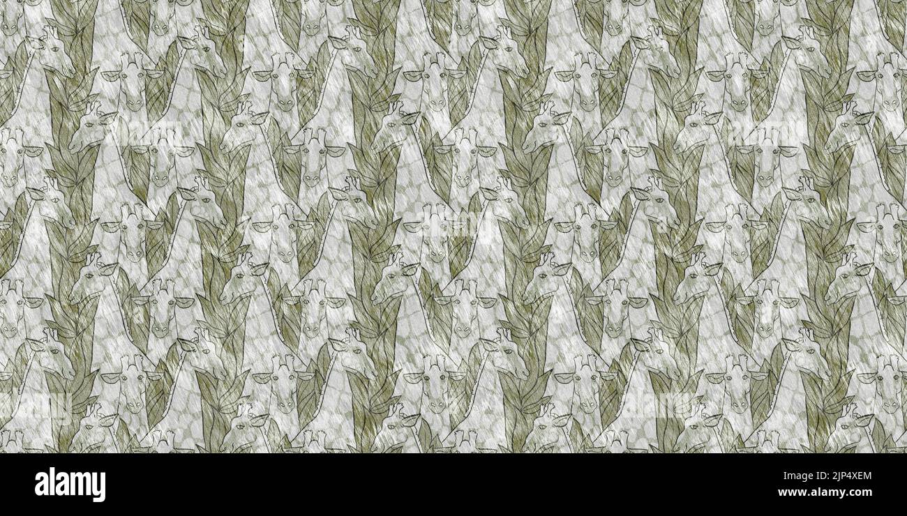 Cute safari wild giraffe animal border for babies room decor. Seamless ...