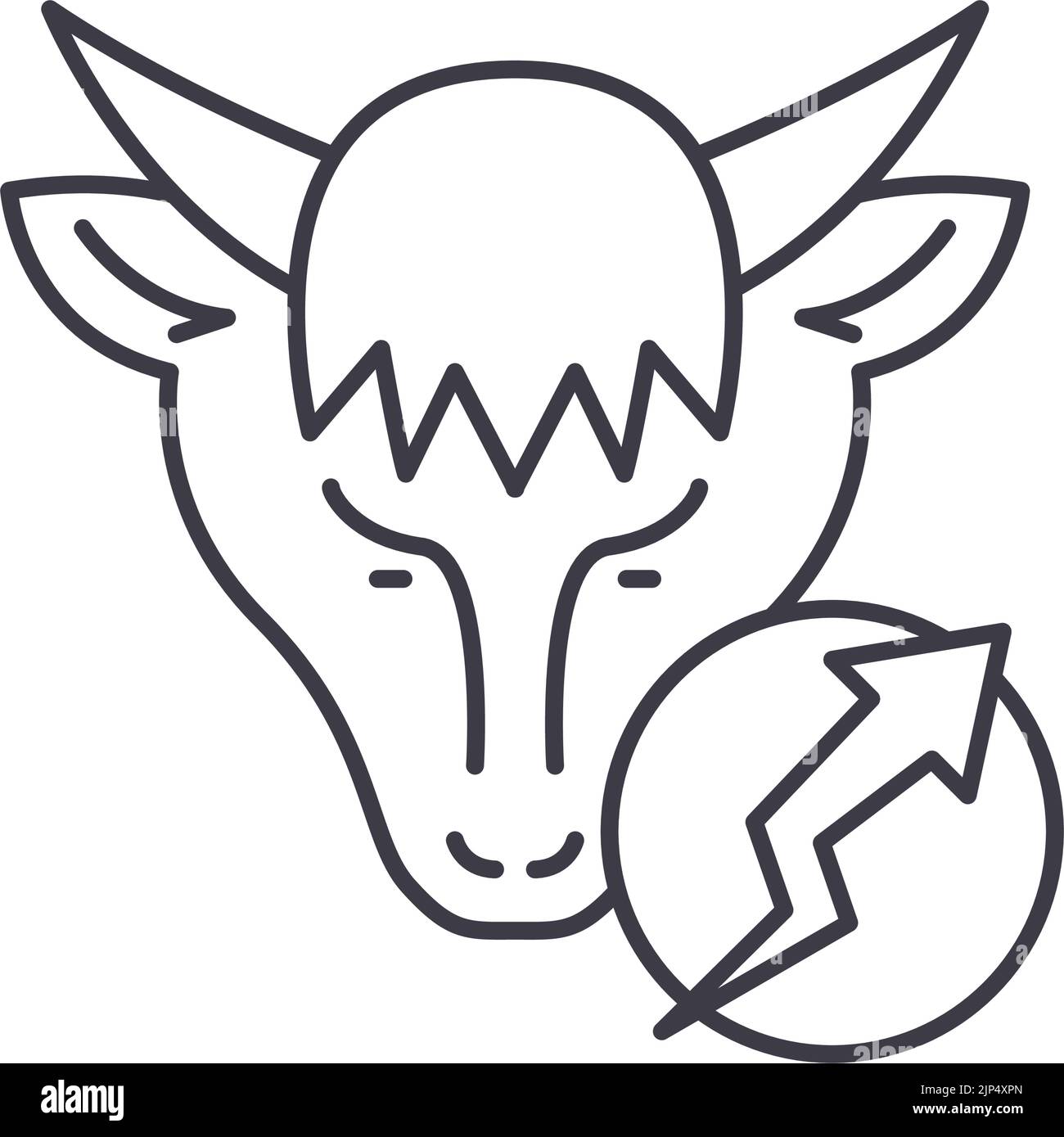 bull trend line icon, outline symbol, vector illustration, concept sign ...