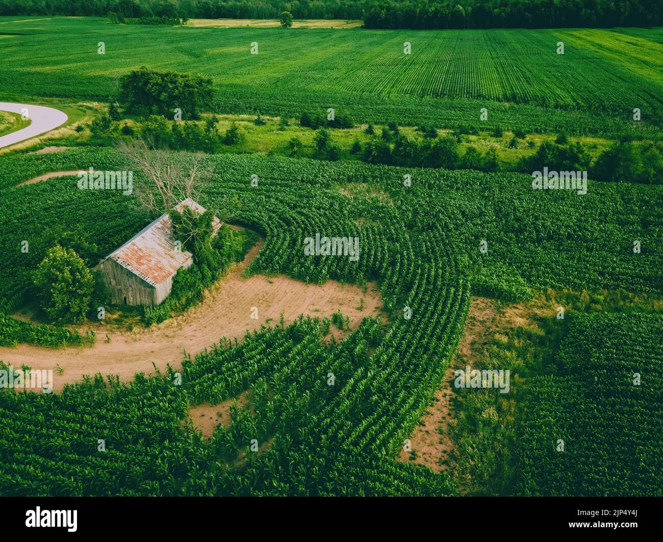 A wisconsin farm in summertime from above Stock Photo - Alamy