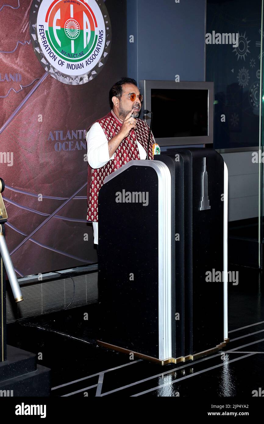 New York, NY, USA. 15th Aug, 2022. Shankar Mahadevan, Singer and ...