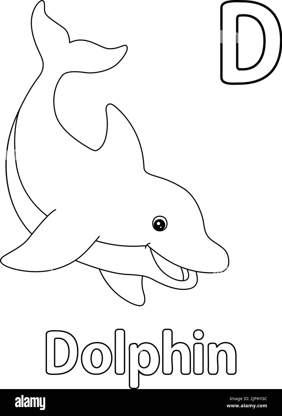 Dolphin Alphabet ABC Coloring Page D Stock Vector Image & Art - Alamy