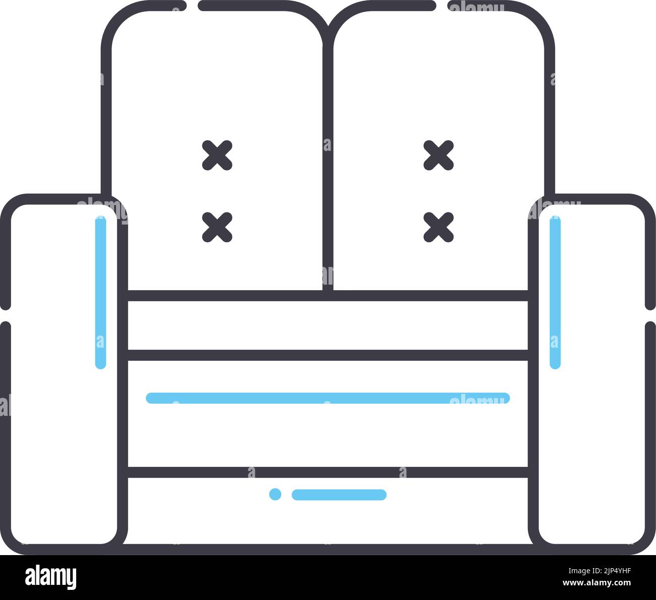 couch line icon, outline symbol, vector illustration, concept sign ...