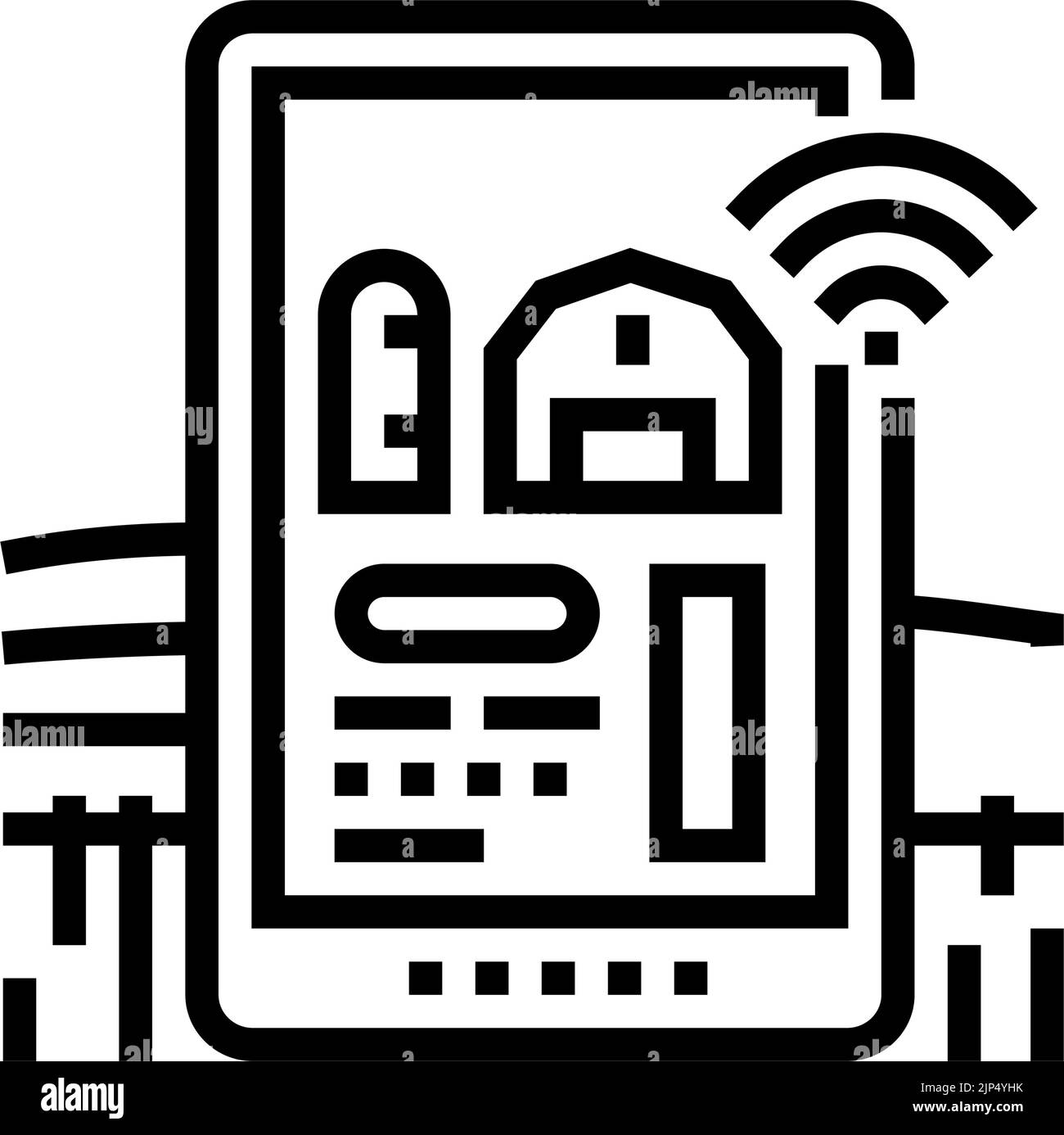 smart farm agriculture line icon vector illustration Stock Vector Image ...