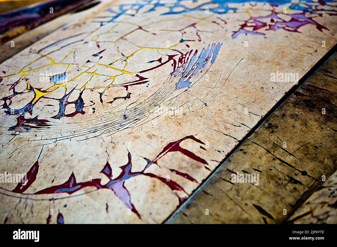 Bonnet of late 1950s / early 60s MGA at the "Patina" car show, (a ...