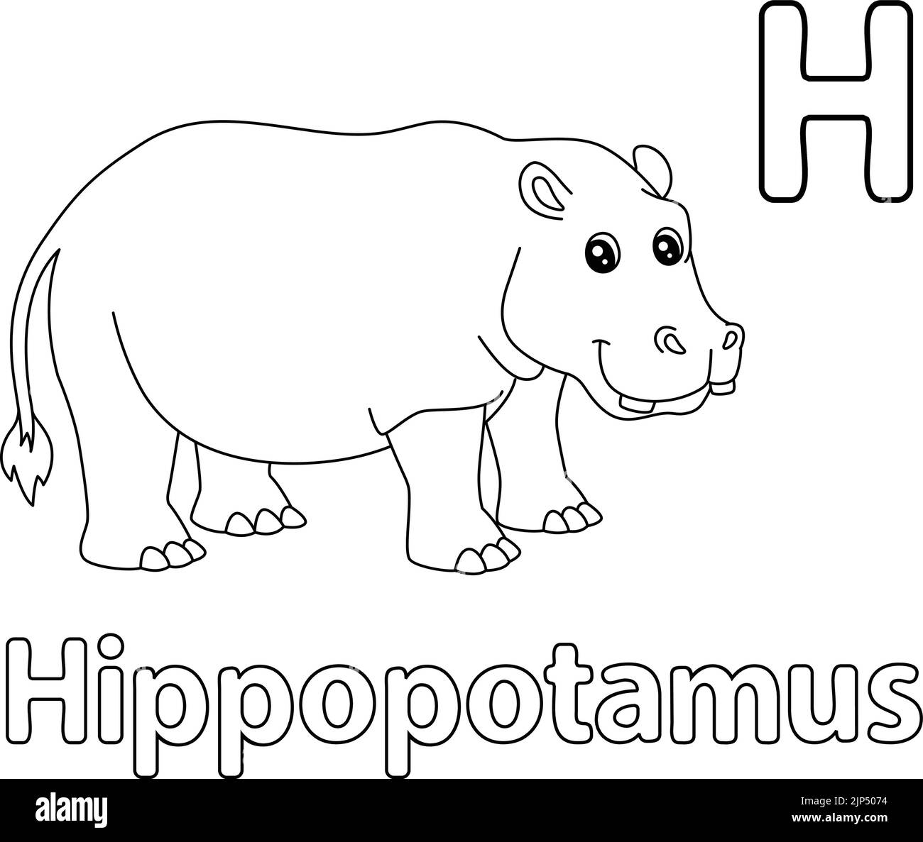 Hippo Alphabet ABC Coloring Page H Stock Vector Image & Art - Alamy