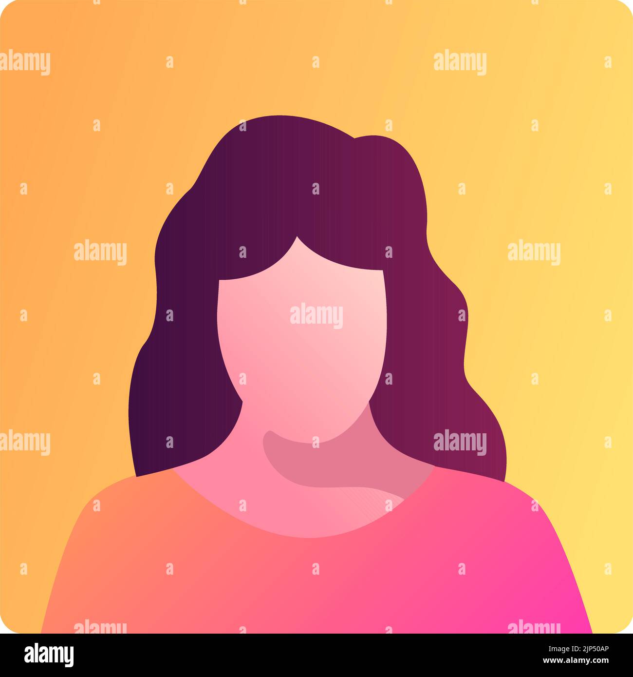 Woman face avatar icon. Vector girl portrait. Female person head for ...