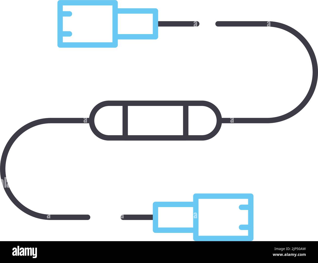 connecting technology line icon, outline symbol, vector illustration ...