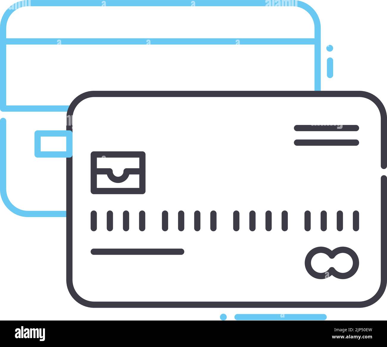 credit card both sides line icon, outline symbol, vector illustration ...