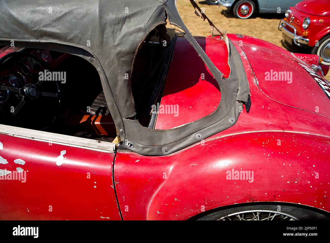Hood of MGA at the "Patina" car show, (a Festival of the Unpresentable ...