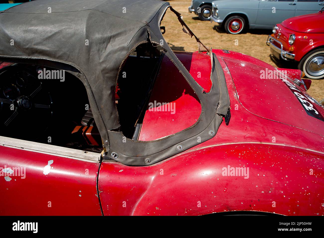 Hood of MGA at the "Patina" car show, (a Festival of the Unpresentable ...