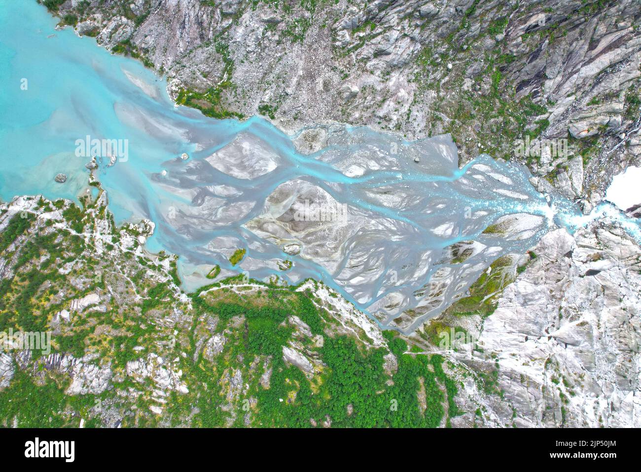 River forming mountain landscape aerial birds eye view in Norway Europe Stock Photo - Alamy