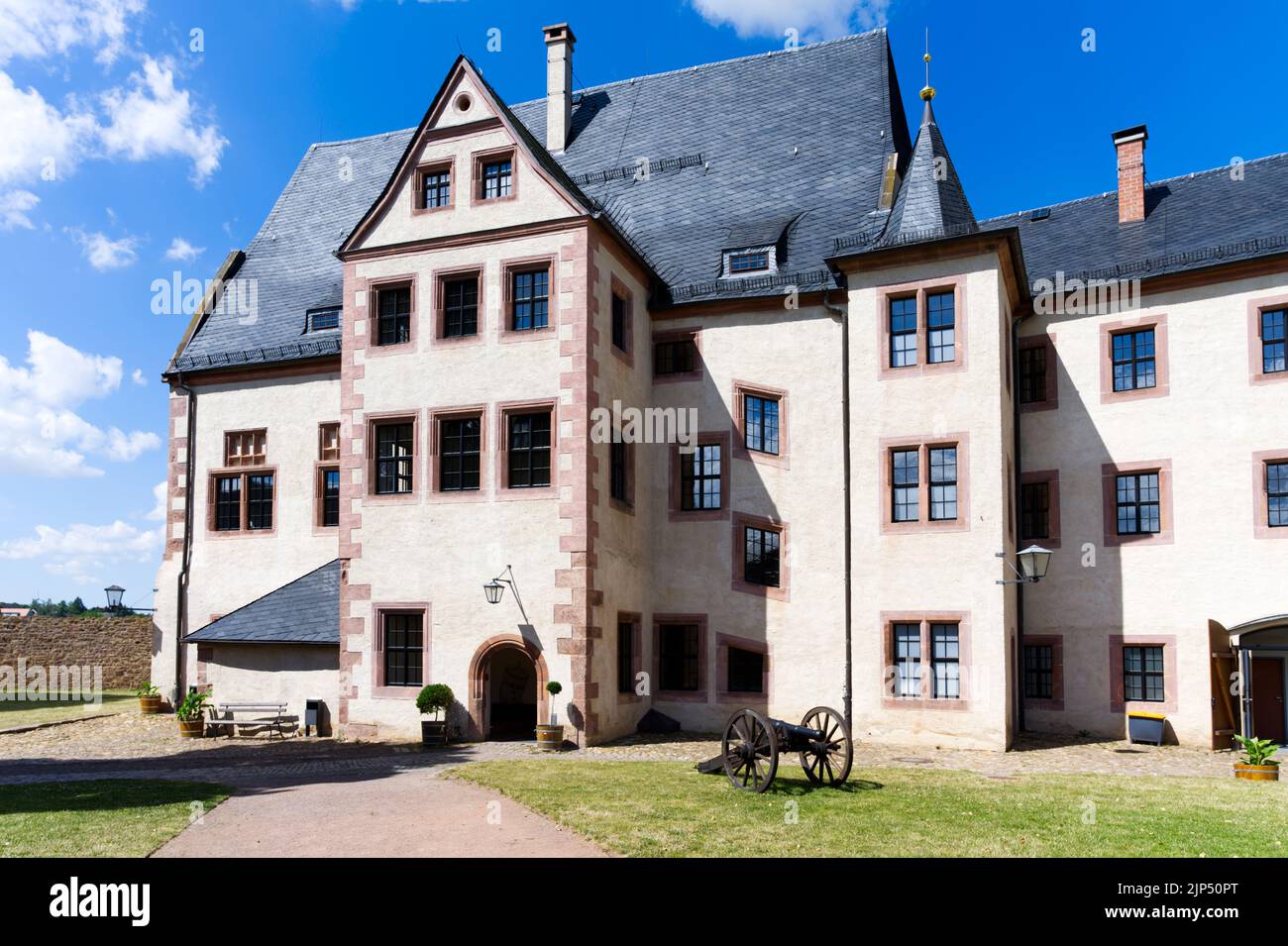 Mildenstein Castle in Leisnig Germany aerial photo nice weather Stock ...
