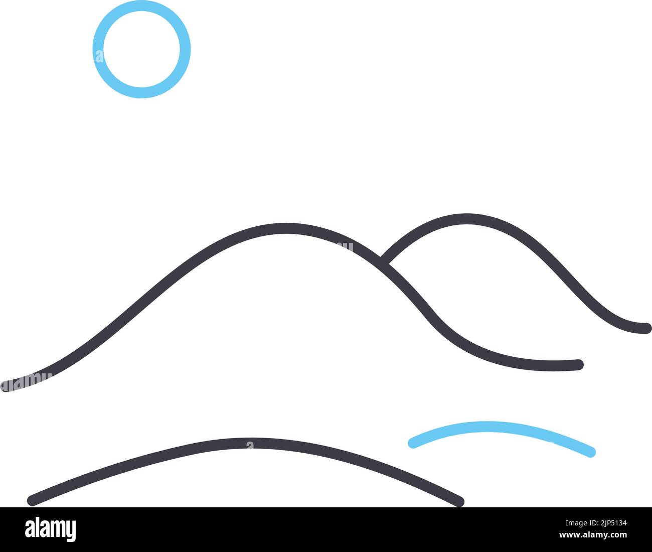 desert line icon, outline symbol, vector illustration, concept sign ...