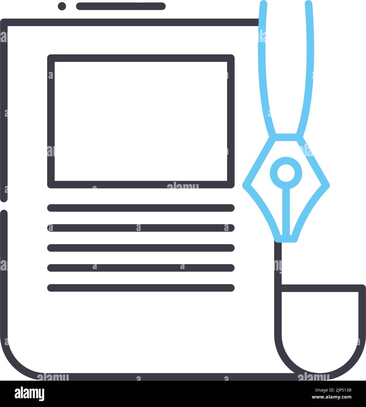 copywriting line icon, outline symbol, vector illustration, concept ...