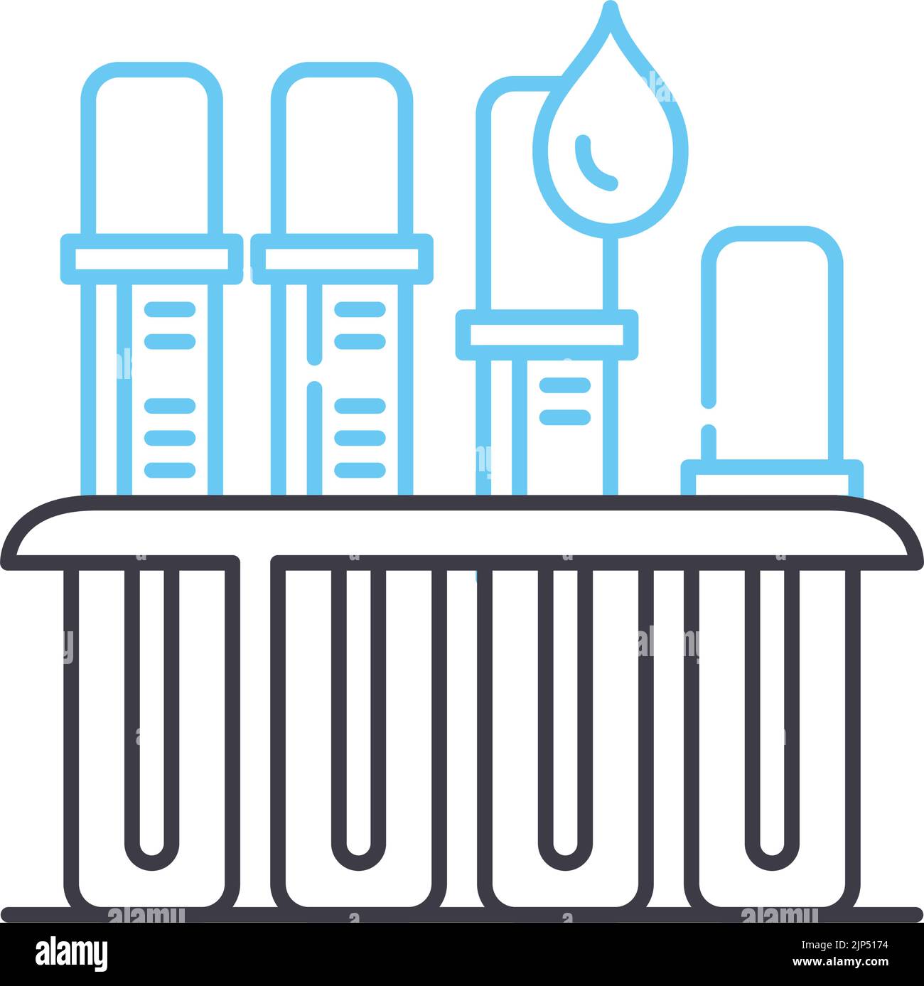 blood test line icon, outline symbol, vector illustration, concept sign ...