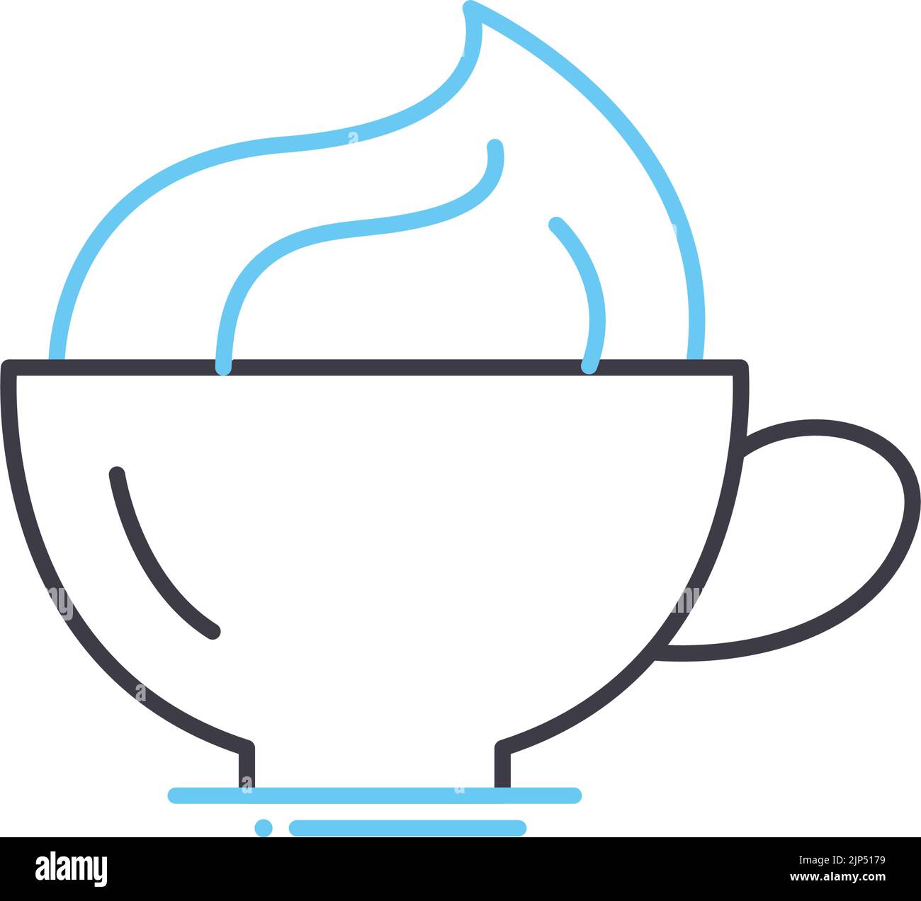 coffee whip cream line icon, outline symbol, vector illustration ...