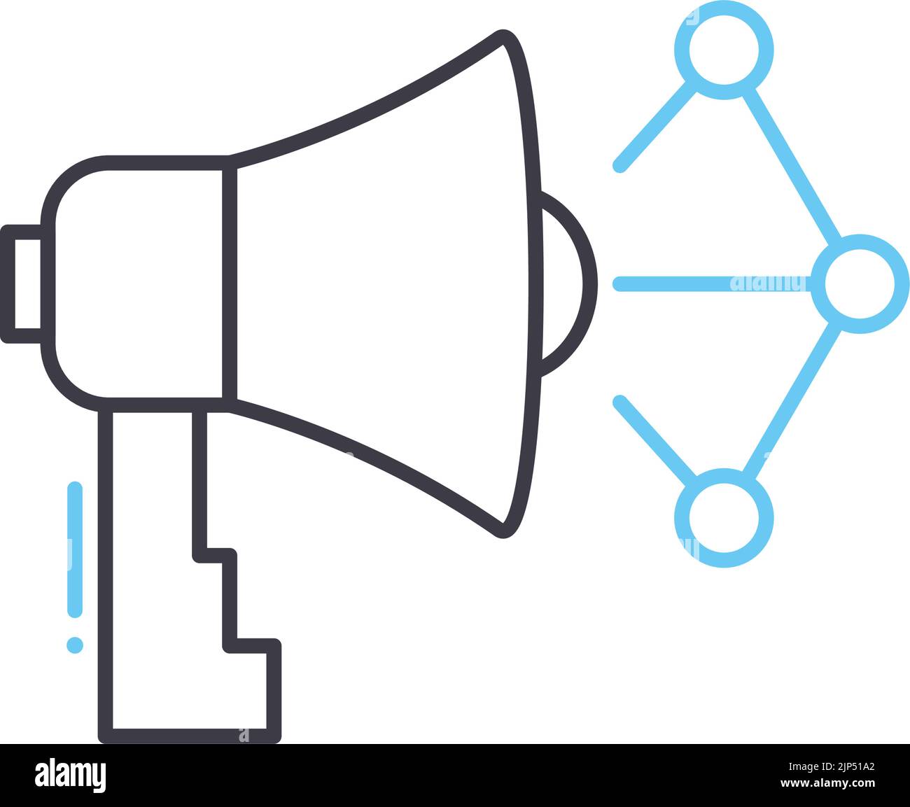 digital marketing campaign line icon, outline symbol, vector illustration, concept sign Stock ...