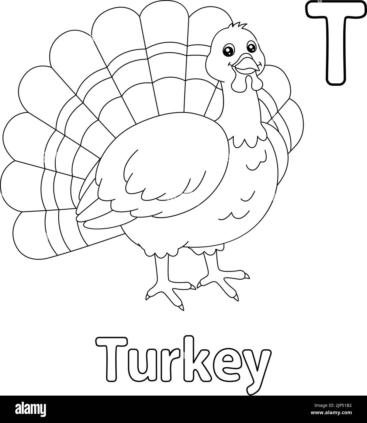 Turkey Alphabet ABC Coloring Page T Stock Vector Image & Art - Alamy