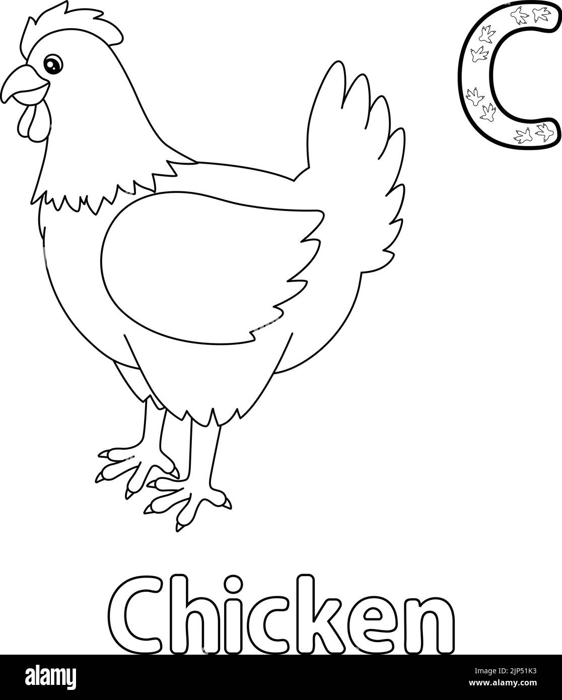 Chicken Alphabet ABC Coloring Page C Stock Vector Image & Art - Alamy