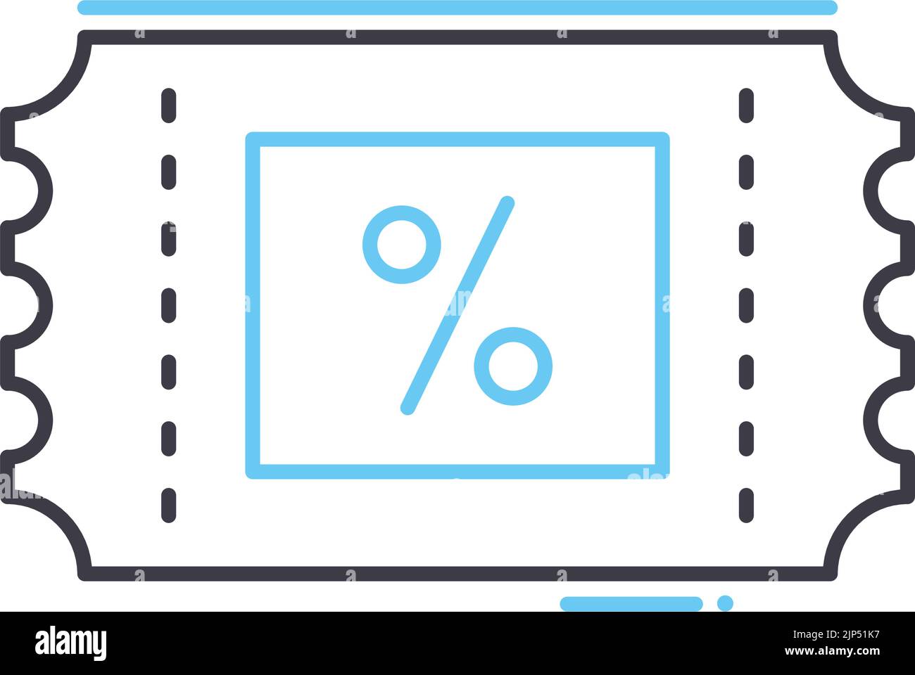 coupon line icon, outline symbol, vector illustration, concept sign ...