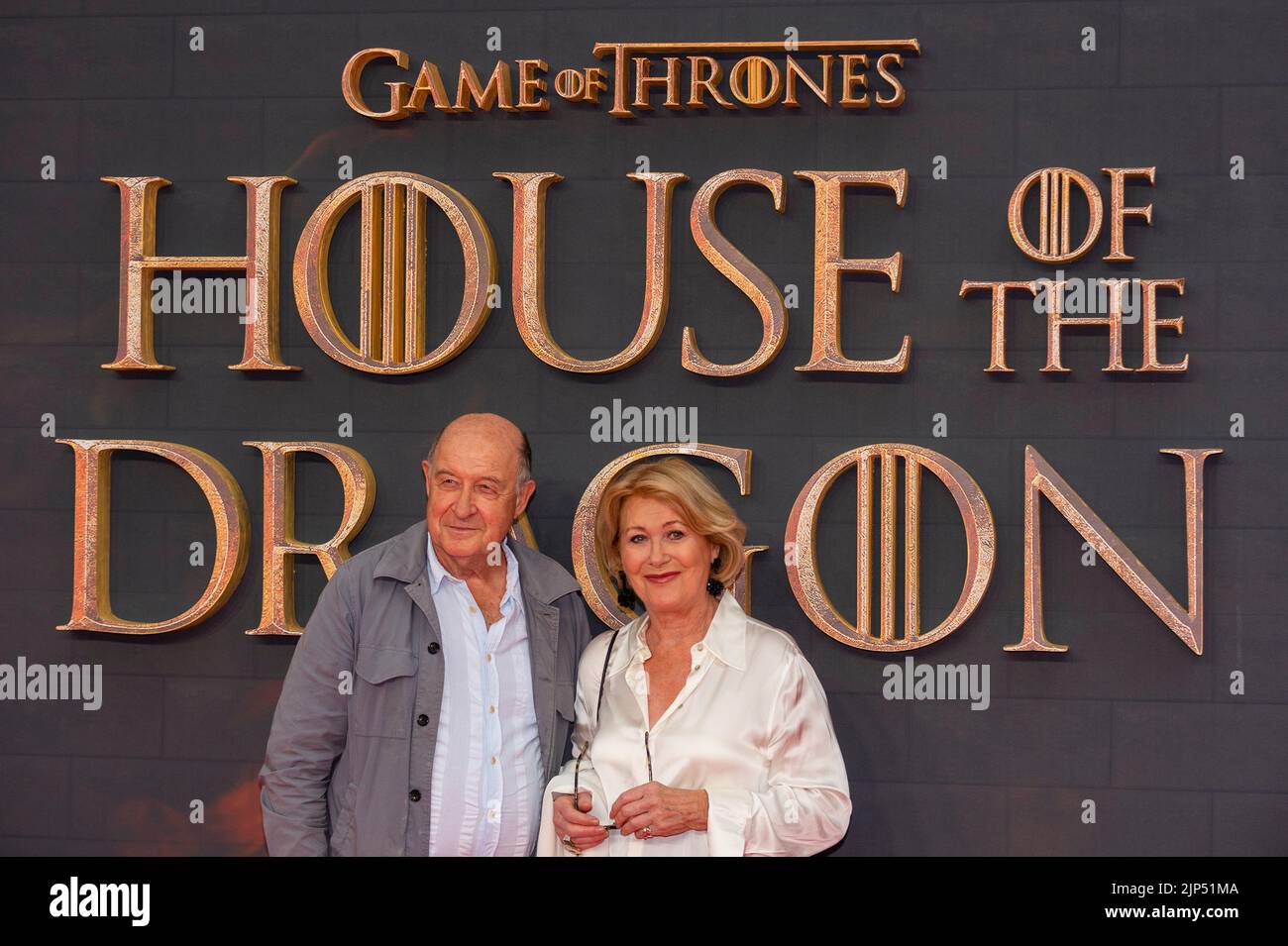 London, UK. 15 August 2022. Cast member (L) David Horovitch and partner ...