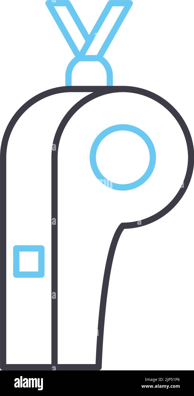 coach whistle line icon, outline symbol, vector illustration, concept ...