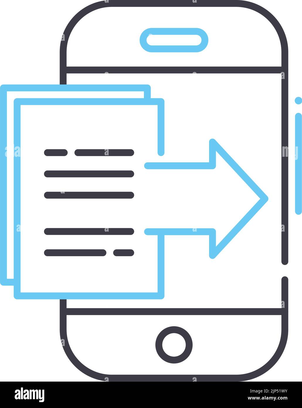 digital paper line icon, outline symbol, vector illustration, concept ...