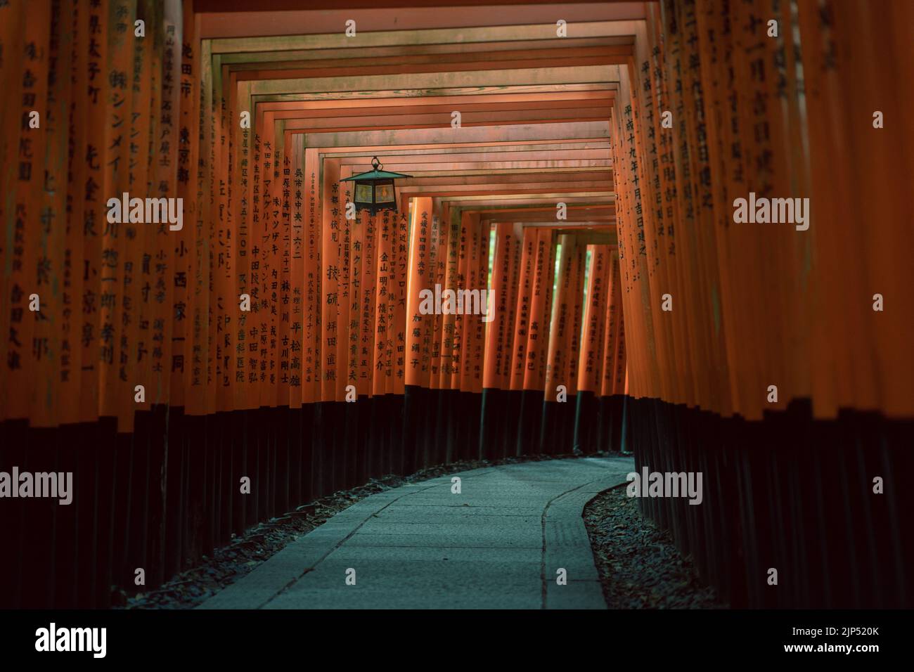 The beautiful orange entrance into the Fushimi Inari Shrine in Kyoto ...
