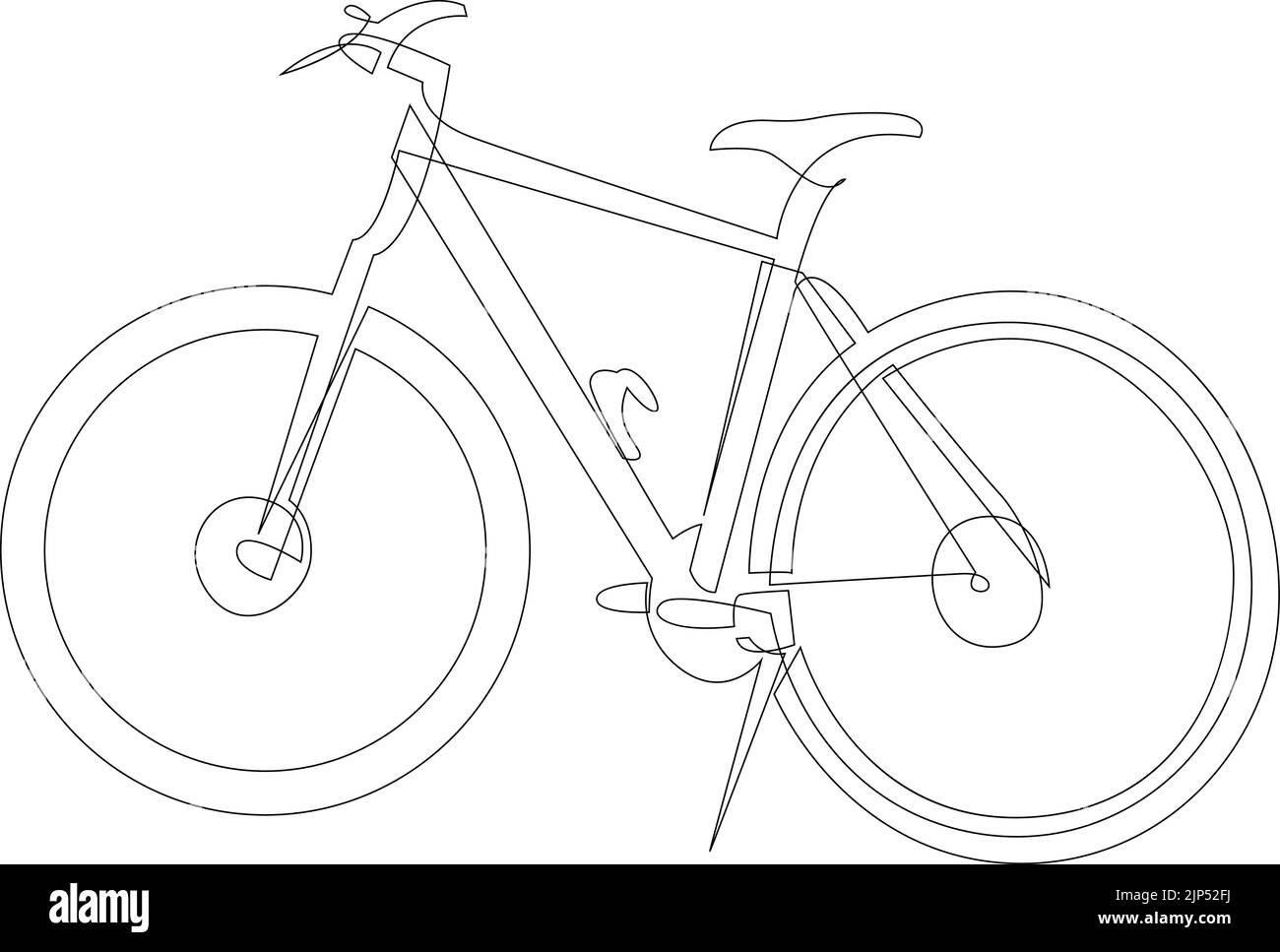 Continuous one line drawing of sporty bicycle or bike. Vector ...