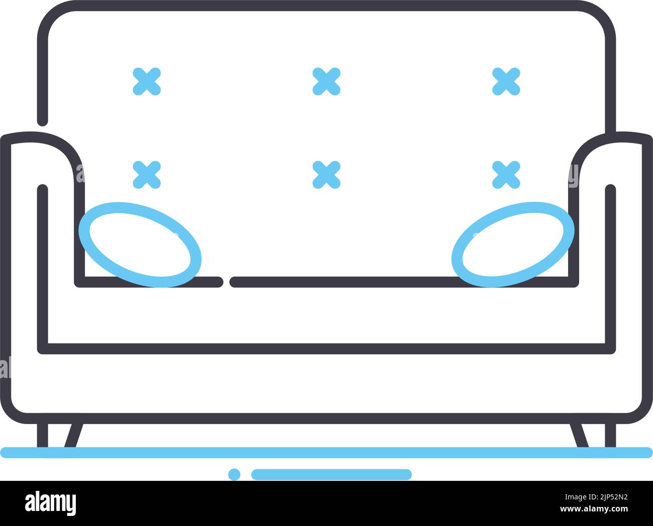 comfortable sofa line icon, outline symbol, vector illustration ...